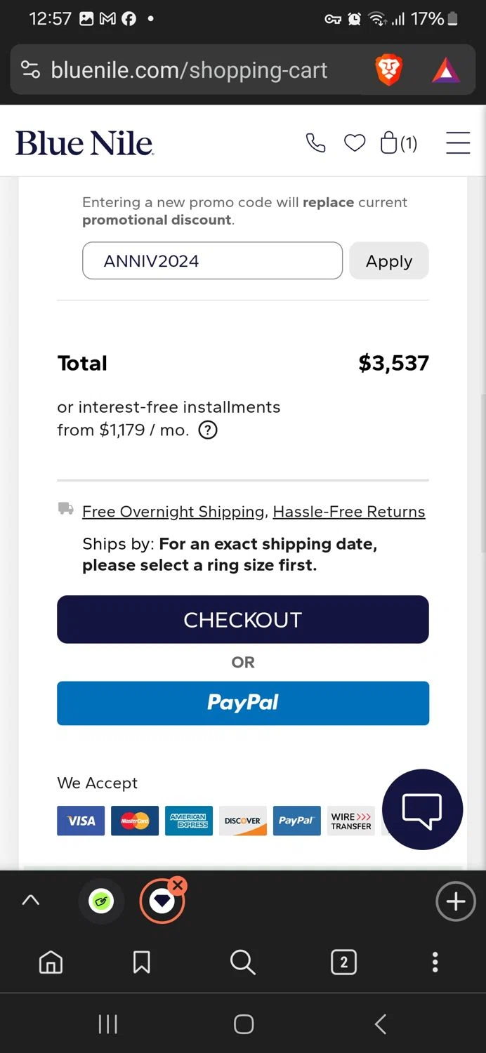 Blue Nile Promo Codes - $20 Off | October 2024