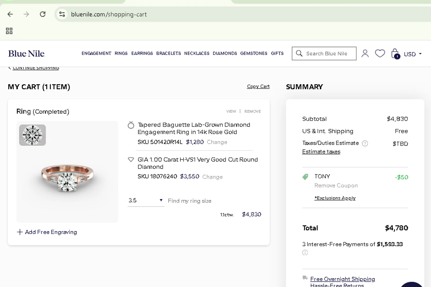 Blue Nile Promo Codes - $50 Off (7 Verified) Nov 2025