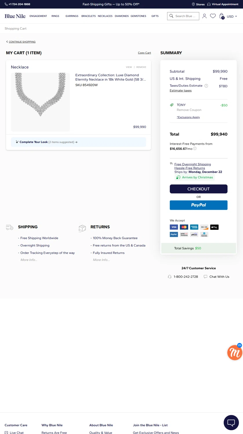 Blue Nile Promo Codes - $50 Off (5 Verified) Jan 2026