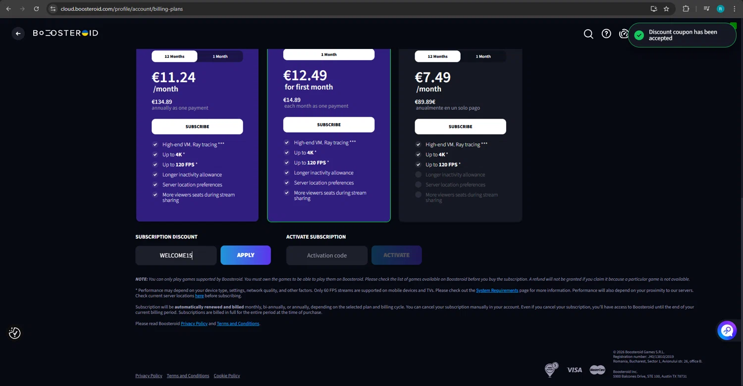 Boosteroid Cloud Gaming Promo Codes - 15% Off Apr 2026