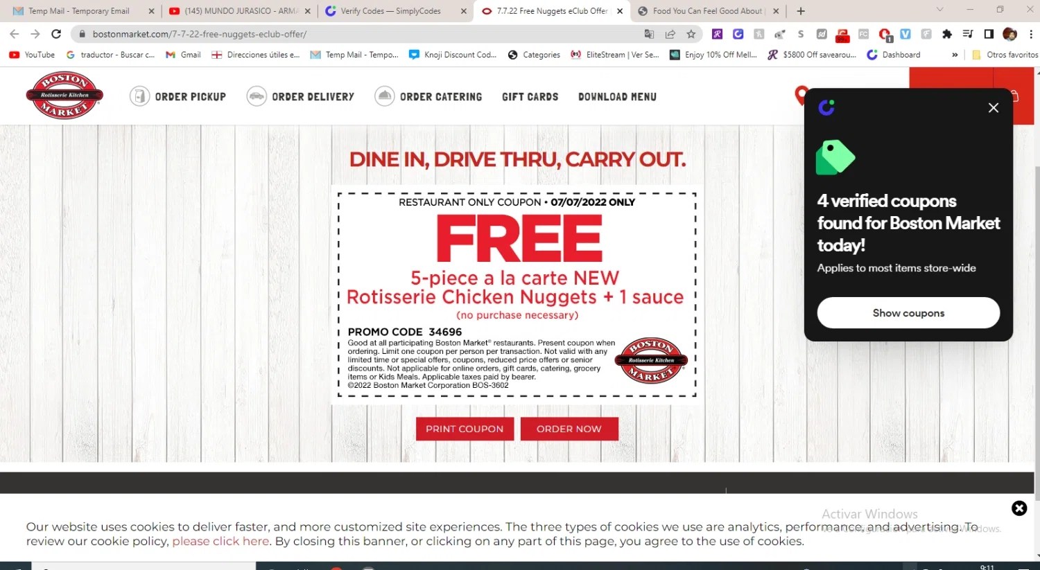 Boston market promo code store