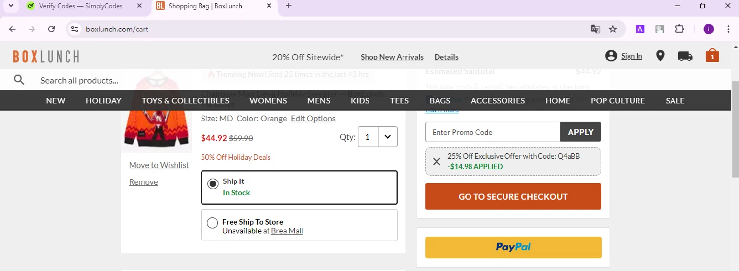 BoxLunch Promo Codes (4 Verified) - 25% Off w/ Code Jan 2025