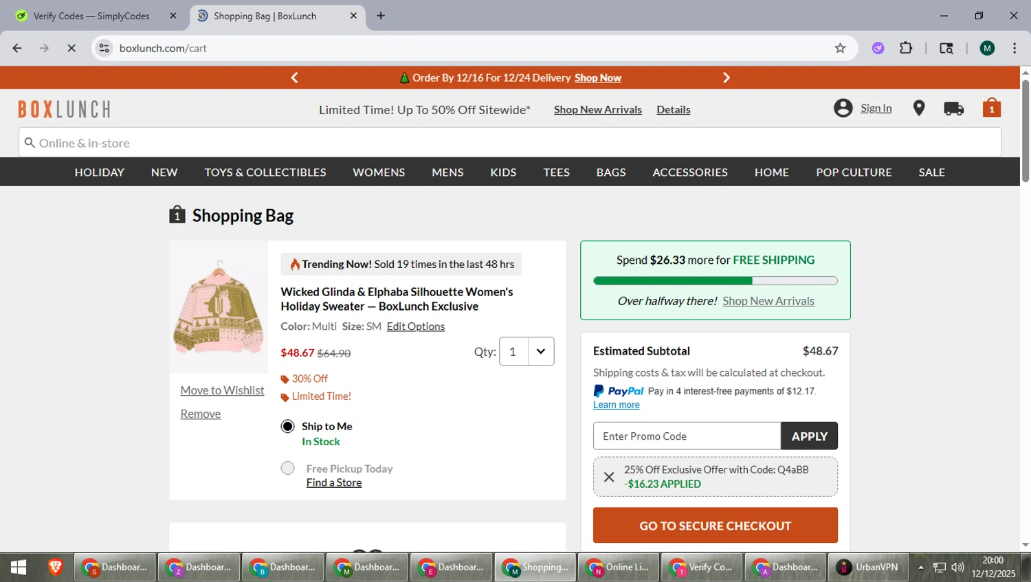 BoxLunch Promo Codes - 25% Off (2 Verified) Jan 2026