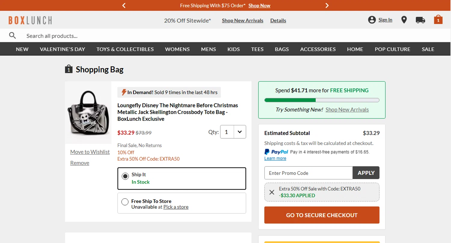 BoxLunch Promo Codes - 50% Off | January 2025