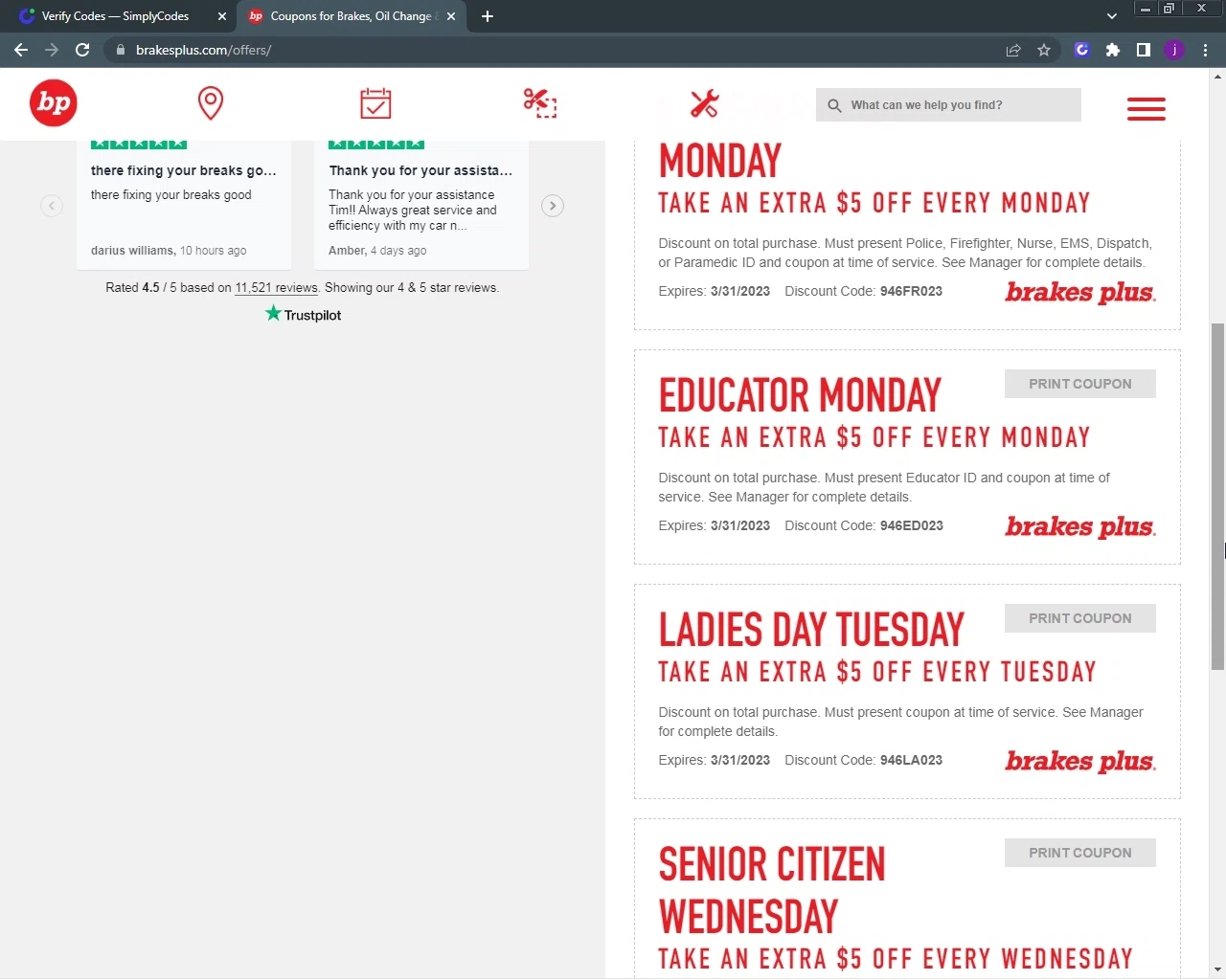 Brakes Plus Coupons - $5 Off | January 2025