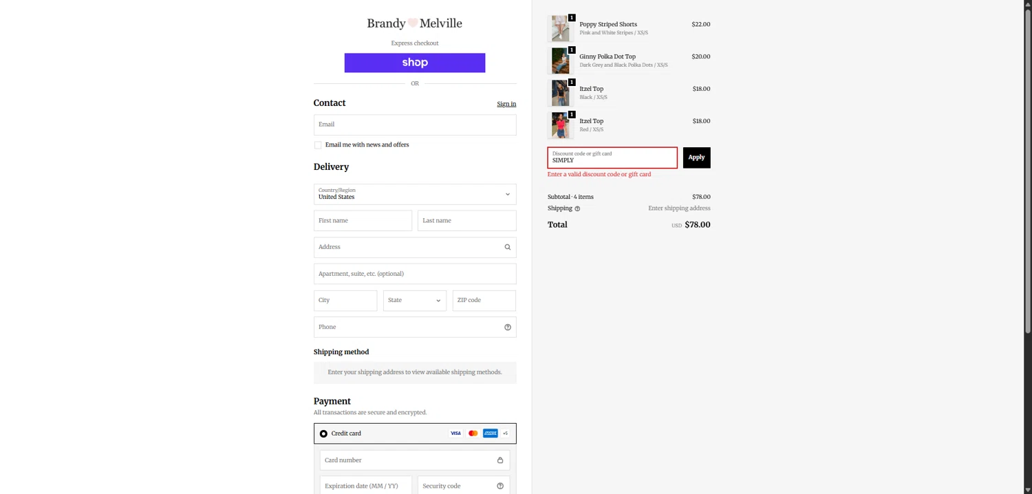 Brandy Melville Promo Codes - 10% Off Coupons May 2026