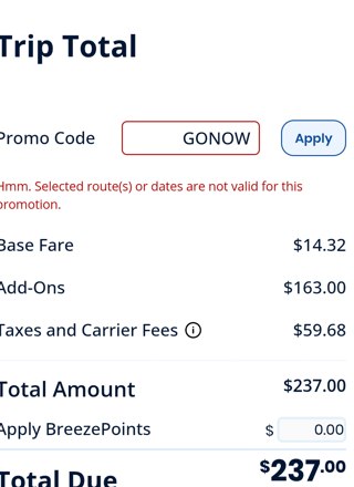 Breeze Airways Promo Codes (2 Verified) - 45% Off Mar 2025