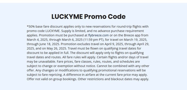 Breeze Airways Promo Codes (2 Verified) - 40% Off Apr 2025