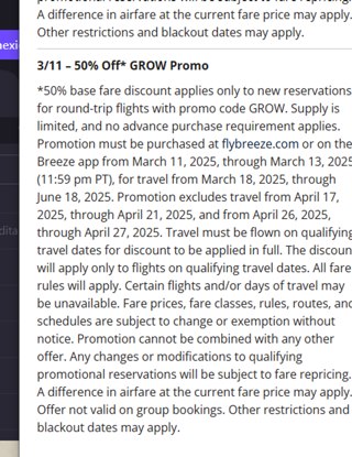Breeze Airways Promo Codes (4 Verified) - 50% Off Mar 2025