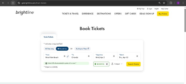Brightline Trains Promo Code (4 Verified) - 35% Off Apr 2025