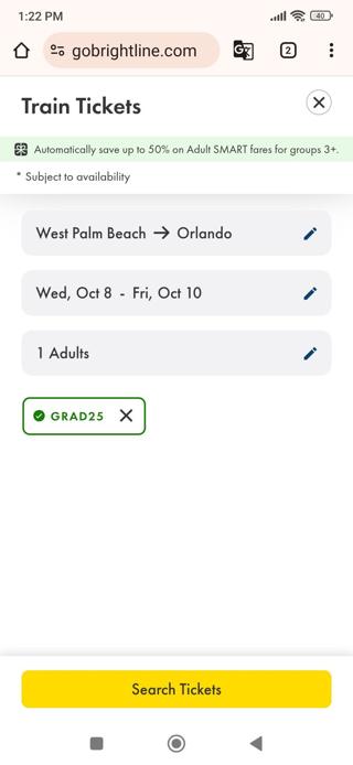 Brightline Trains Promo Code (4 Verified) - 50% Off Oct 2025