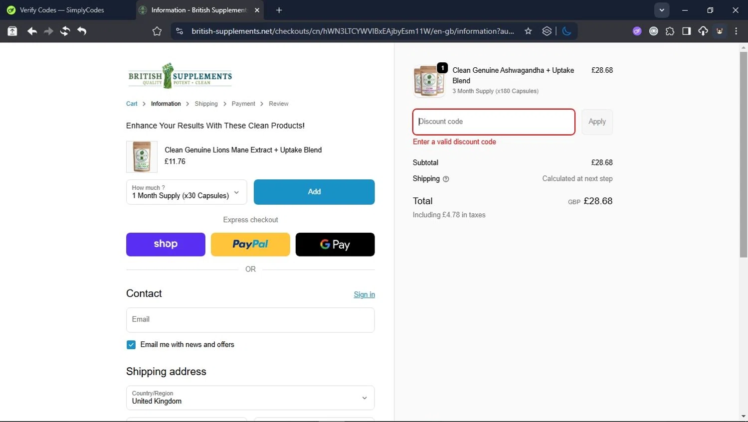 British Supplements Promo Codes - 20% Off Coupons Oct 2025