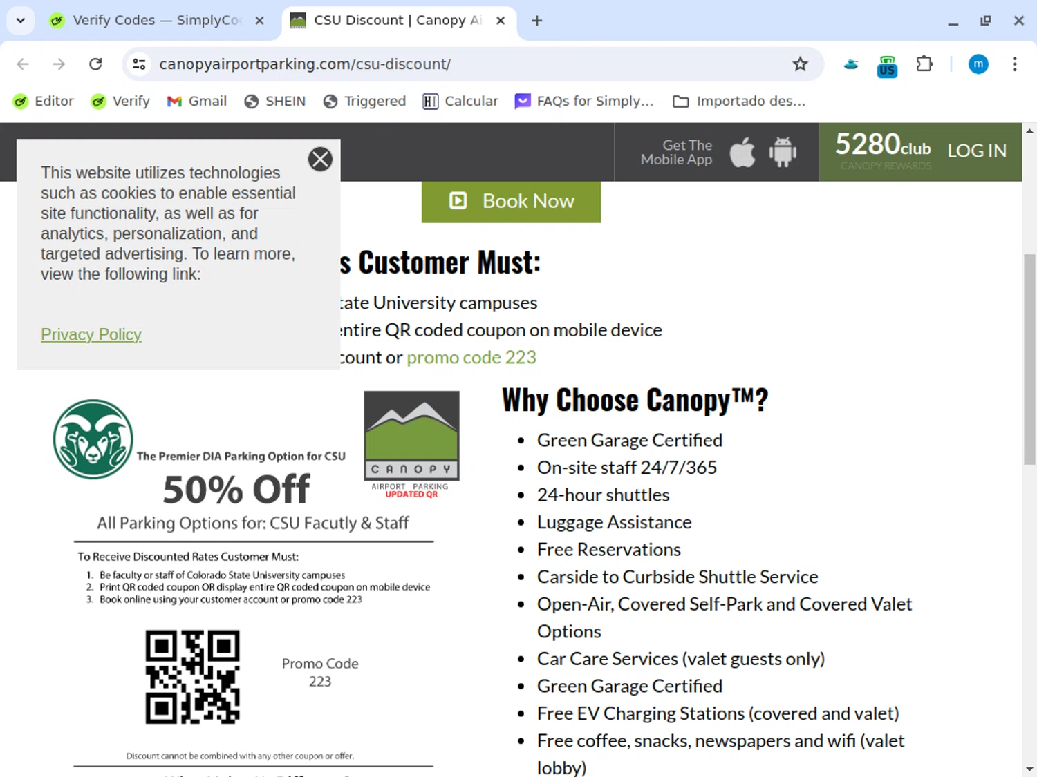 Canopy Airport Parking Coupons - 20% Off | September 2024