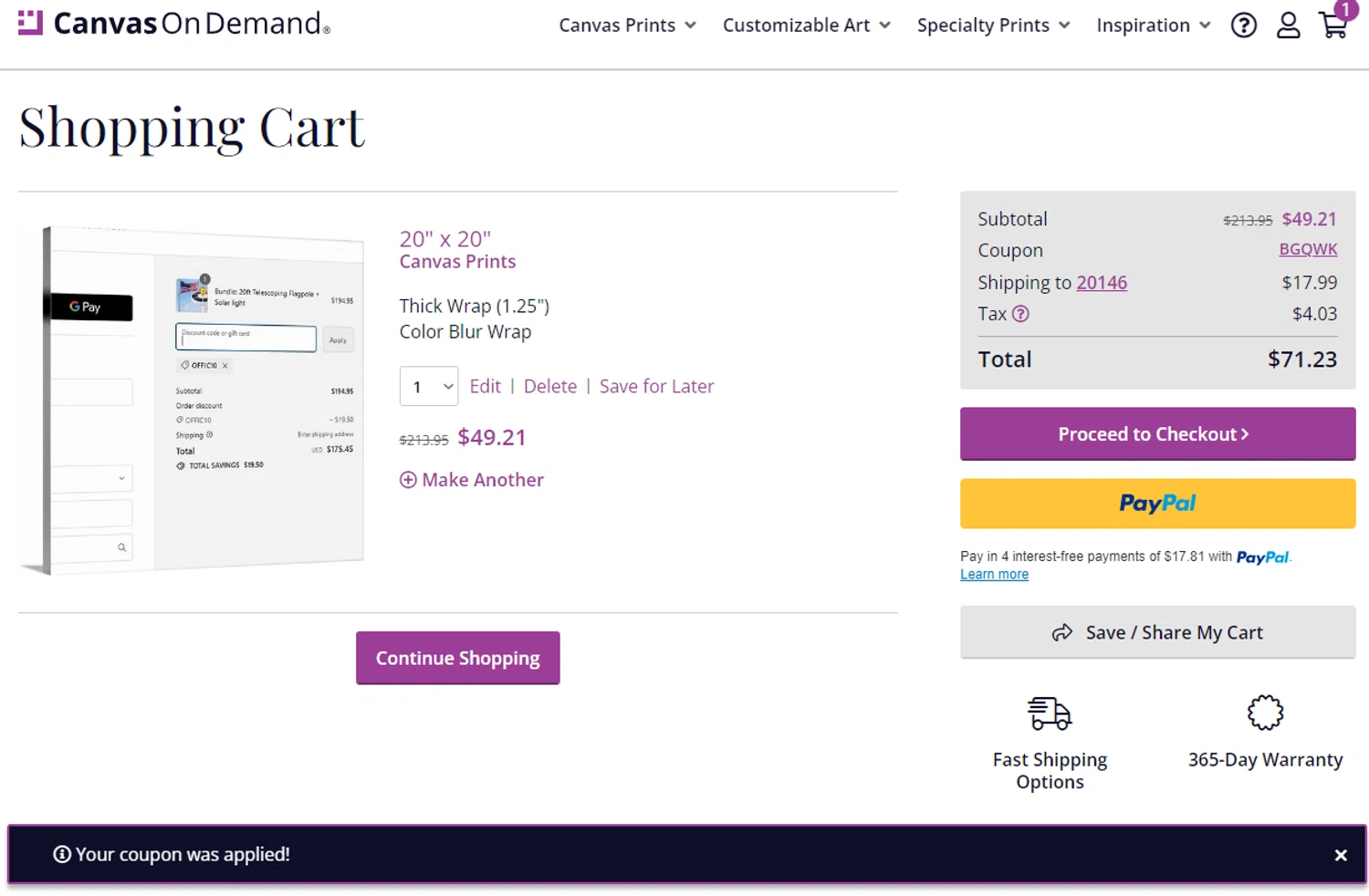 Canvas on Demand Coupons - 93% Off Coupon Codes in August 2024 ...