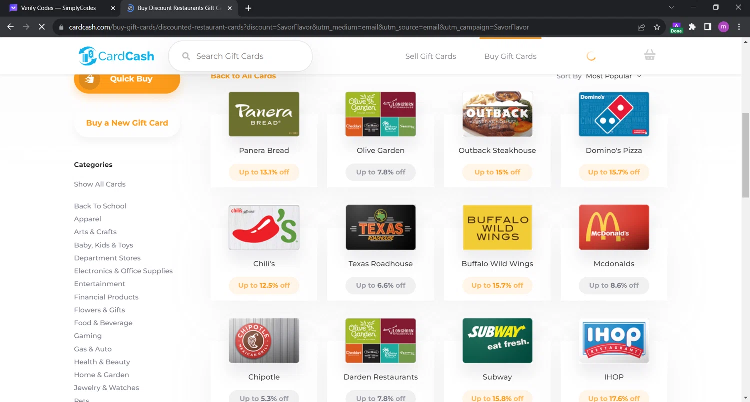 Card Cash Coupons - 5% Off | November 2024