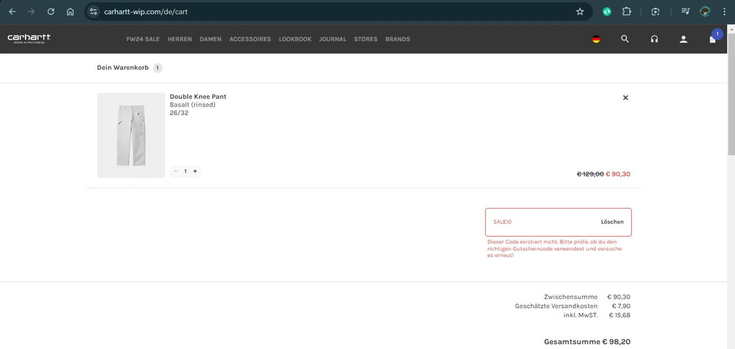 Carhartt WIP Discount Codes - 20% Off | January 2025
