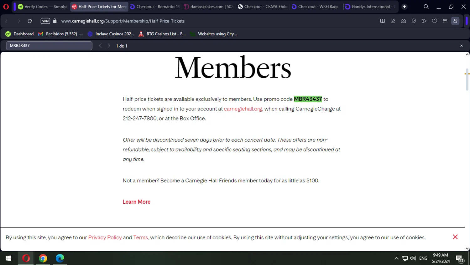 Carnegie Hall Promo Codes - $10 Off | September 2024