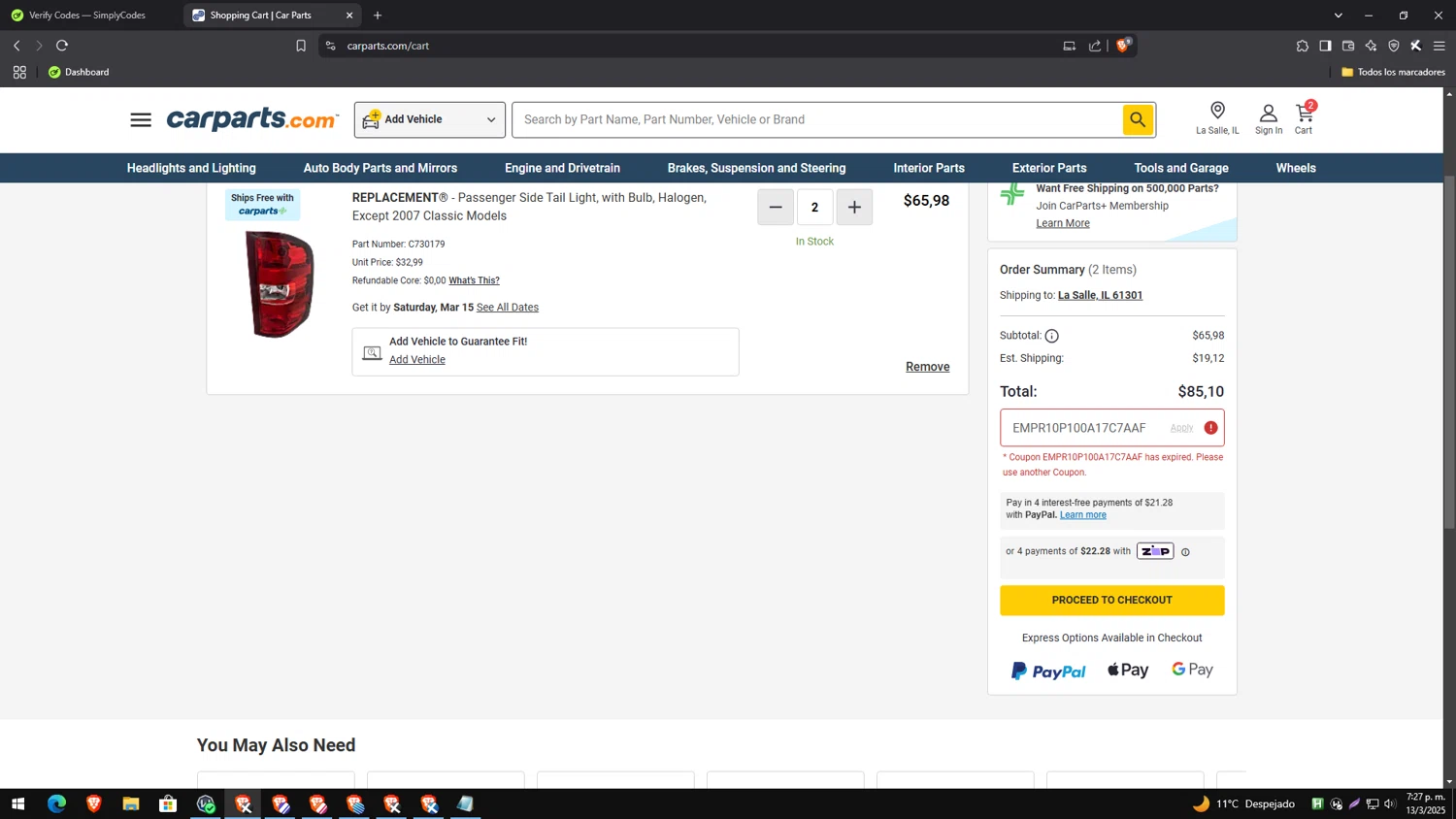 CarParts.com Coupon Codes - $10 Off Coupons Apr 2025