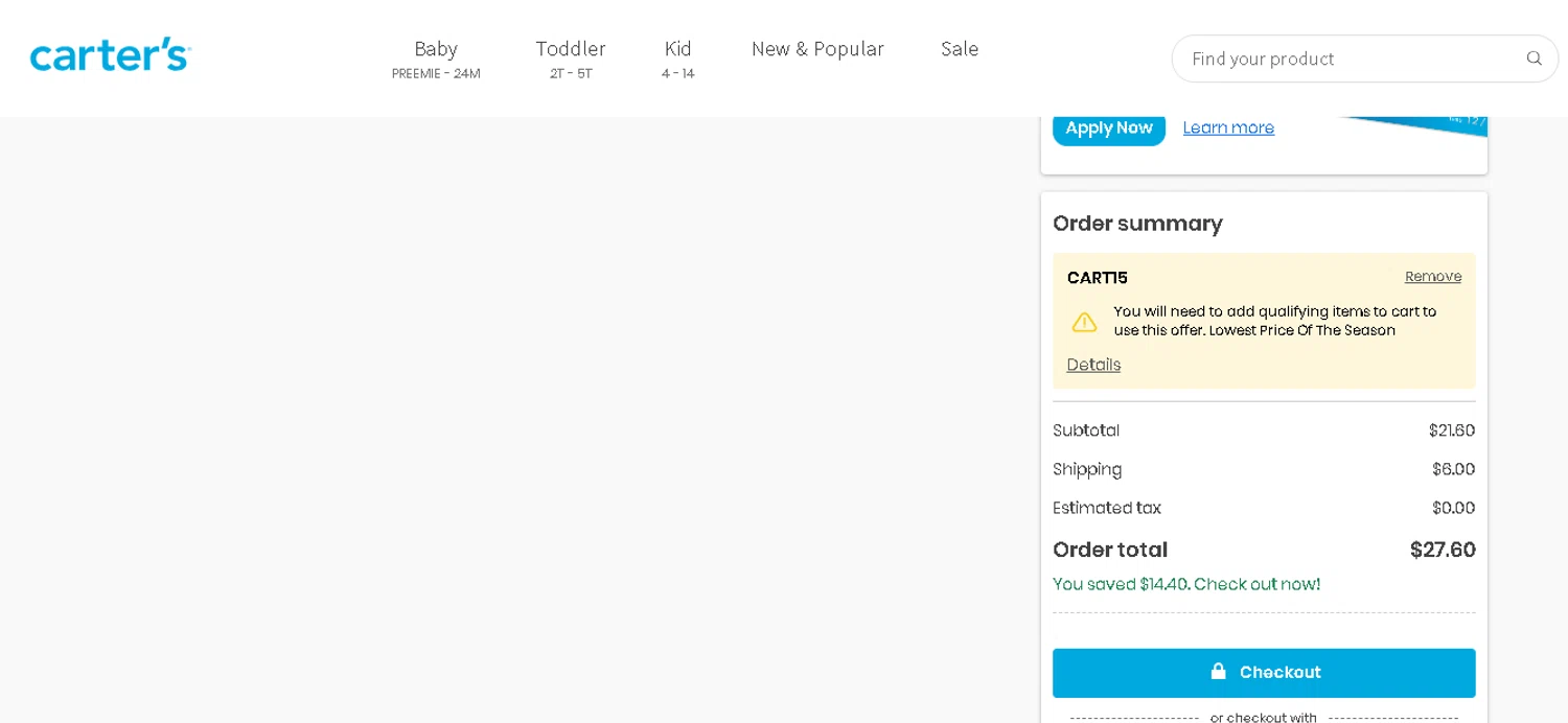 Carter's Promo Codes - 10% Off | October 2024