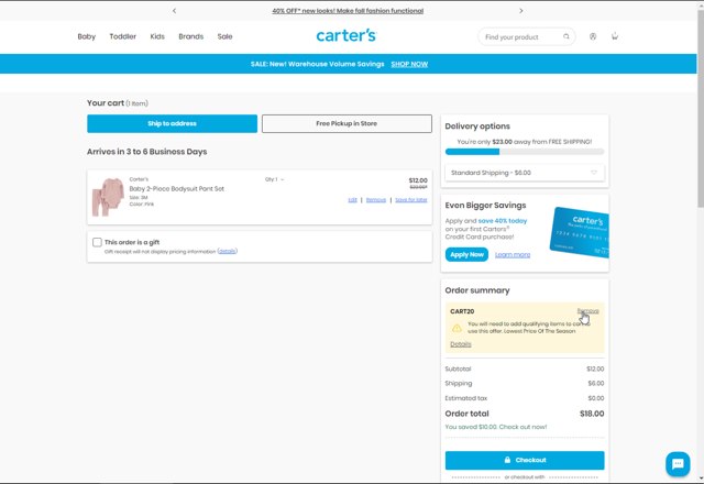 Carter's Promo Codes - 10% Off | October 2024