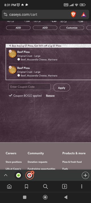 Casey's Promo Codes (2 Verified) - 50% Off w/Code Jun 2025