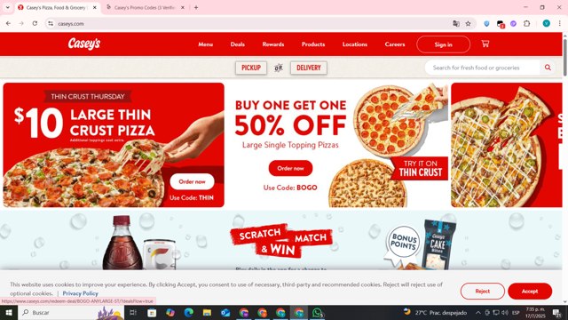 Casey's Promo Codes (4 Verified) - $50 Off w/Code Aug 2025