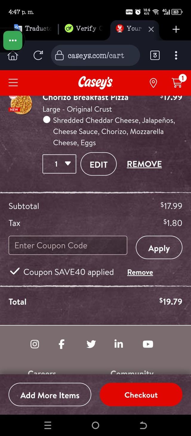 Casey's Promo Codes (4 Verified) - 40% Off w/Code Oct 2025