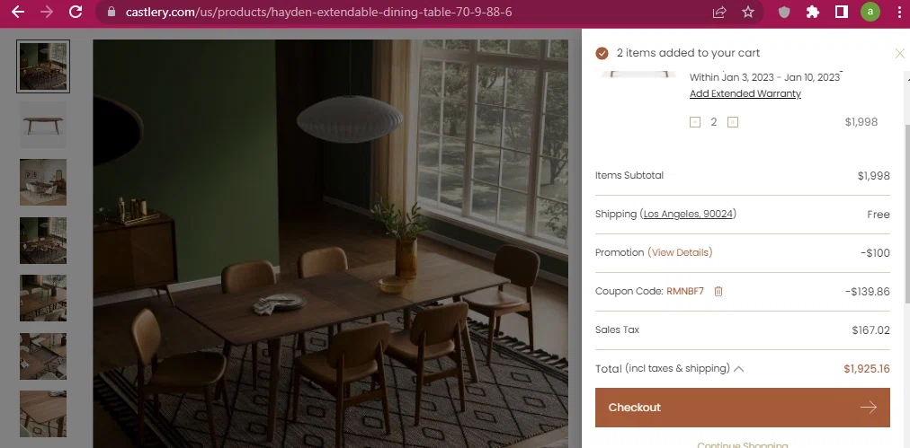 Castlery Coupon Codes - 15% Off | September 2024