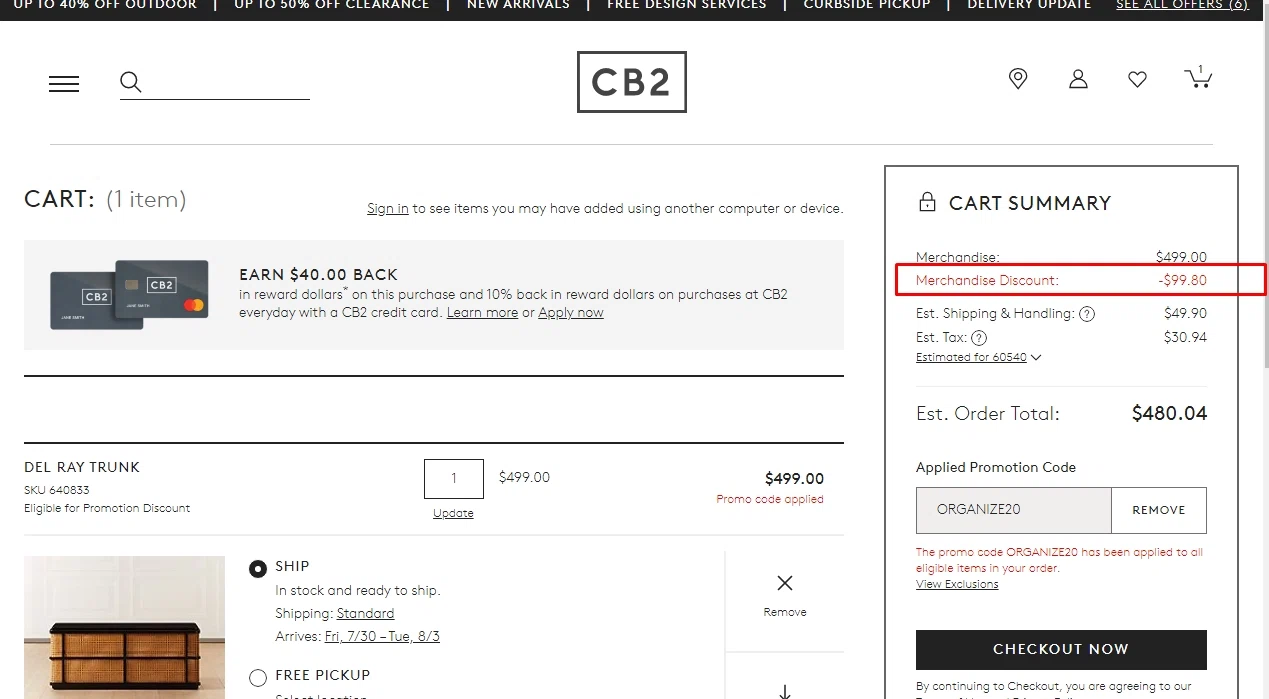 CB2 Promo Codes - 15% Off | January 2025