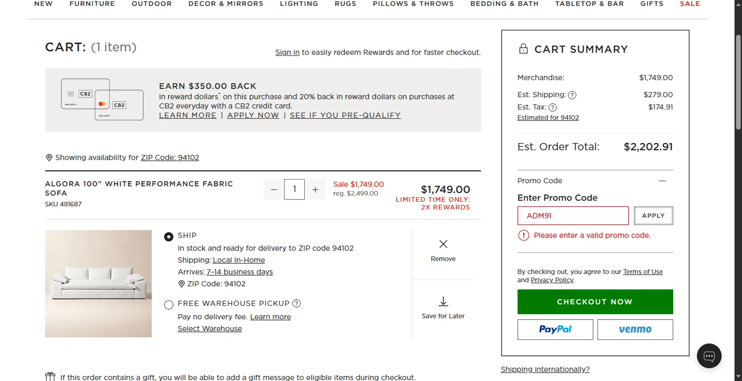 CB2 Discount Codes - 20% Off (1 Verified) Sep 2025