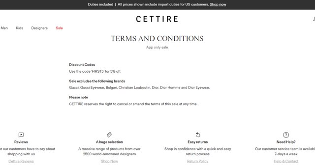 Cettire Promo Codes (1 Verified) - 10% Off Sitewide Jun 2025