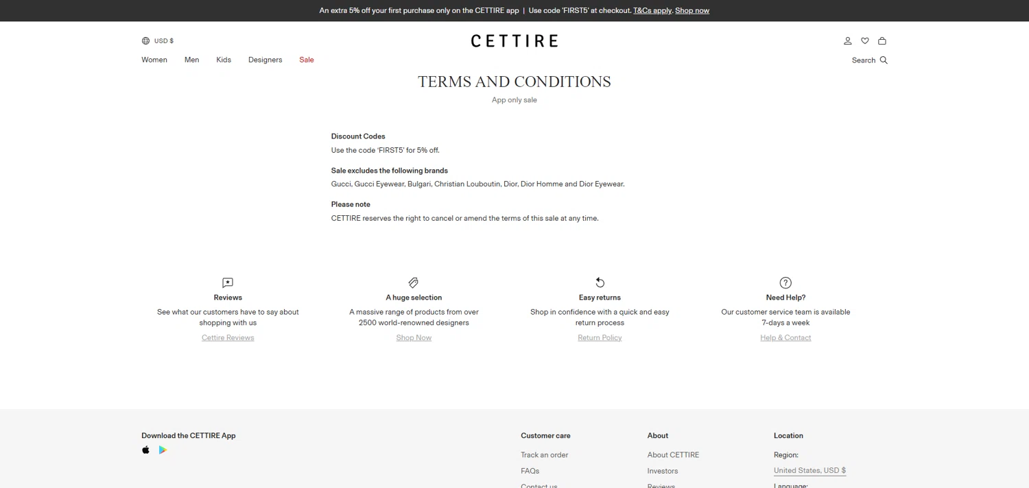 Cettire Discount Codes (1 Verified) - 5% Off w/Code Apr 2025