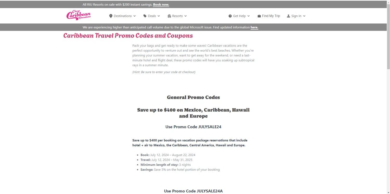 Cheap Caribbean Promo Codes - $500 Off | December 2024