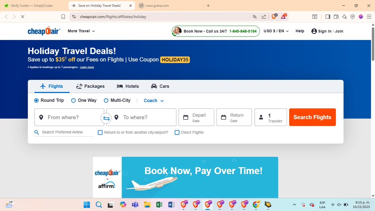 CheapOair Promo Codes - $40 Off (12 Verified) Nov 2025