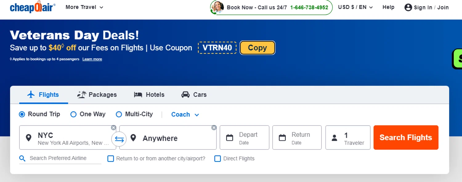 CheapOair Promo Codes - $40 Off (12 Verified) Oct 2025