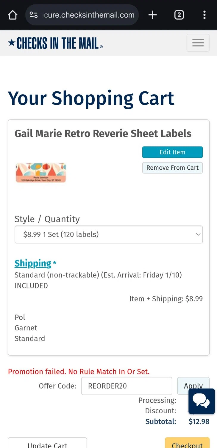 Checks In the Mail Coupon Codes - 25% Off | January 2025