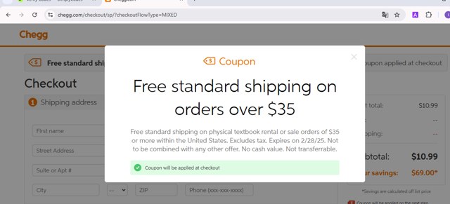 Chegg Coupon Codes (4 Verified) - Sitewide Feb 2025