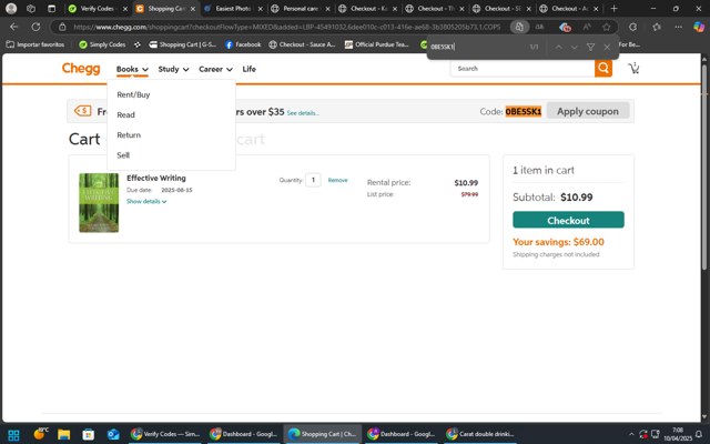 Chegg Coupon Codes (5 Verified) - 10% Off Sitewide May 2025