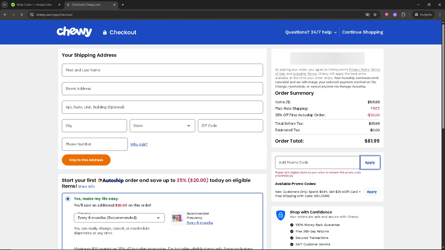 Chewy Promo Codes - $20 Off (9 Verified) Dec 2025