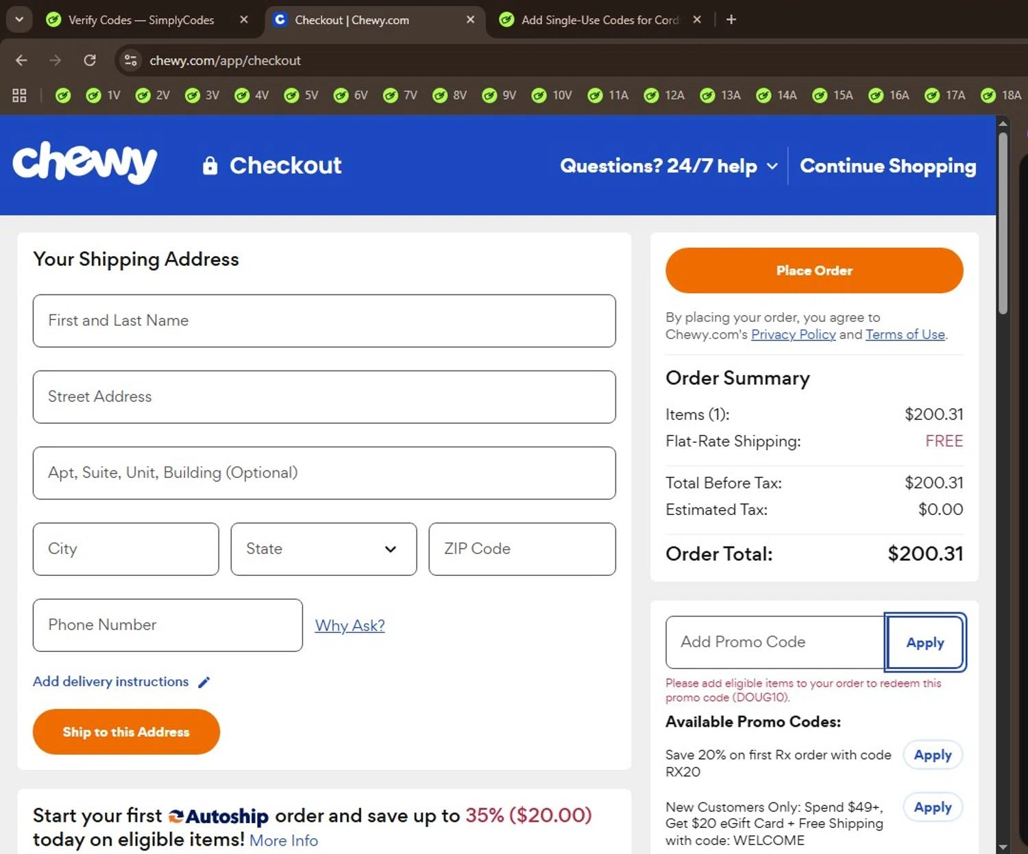 Chewy Promo Codes - $20 Off (9 Verified) Mar 2026