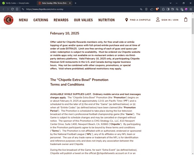 Chipotle Promo Codes (4 Verified) - Sitewide Mar 2025