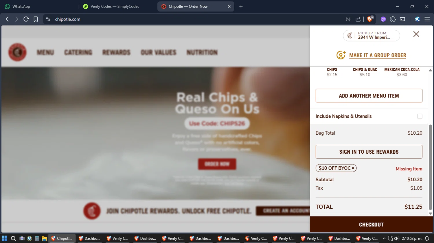 Chipotle Promo Codes - $10 Off (1 Verified) Mar 2026