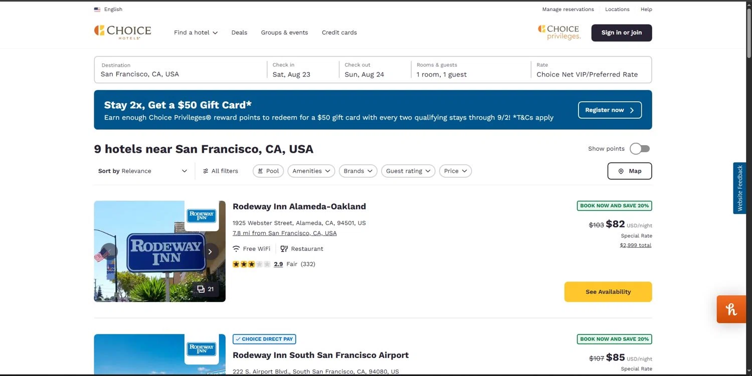 Choice Hotels Promo Codes - 20% Off Coupons Oct 2025