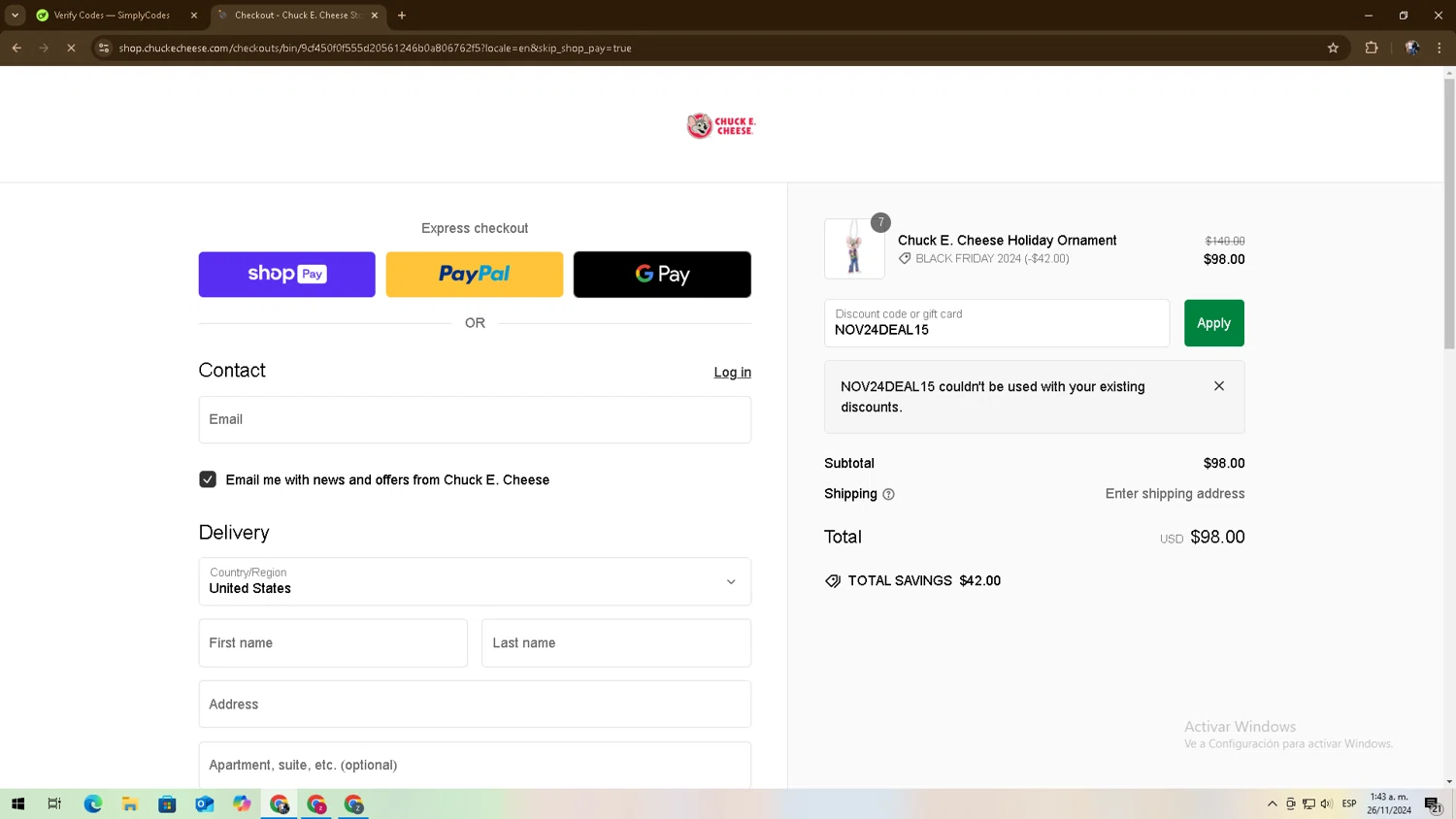 Chuck E. Cheese's Promo Code (3 Verified) - 15% Off Jan 2025