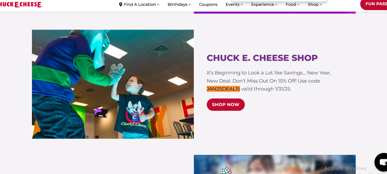 Chuck E. Cheese's Promo Code (3 Verified) - 15% Off Jan 2025