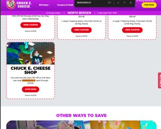 Chuck E. Cheese's Promo Code (1 Verified) - 15% Off May 2025