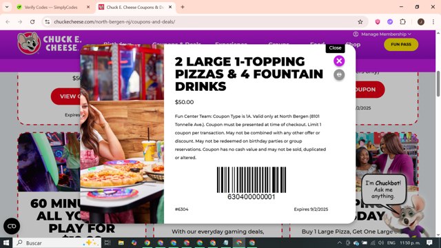 Chuck E. Cheese's Promo Codes - $50 Off Aug 2025