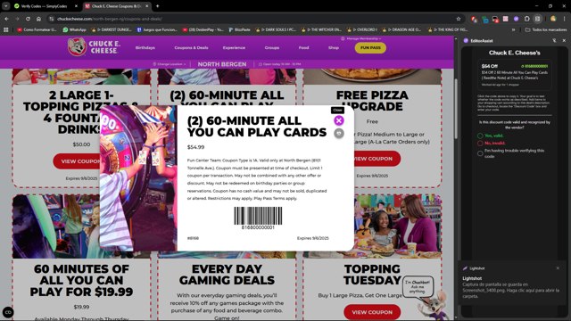 Chuck E. Cheese's Promo Codes - $50 Off Aug 2025
