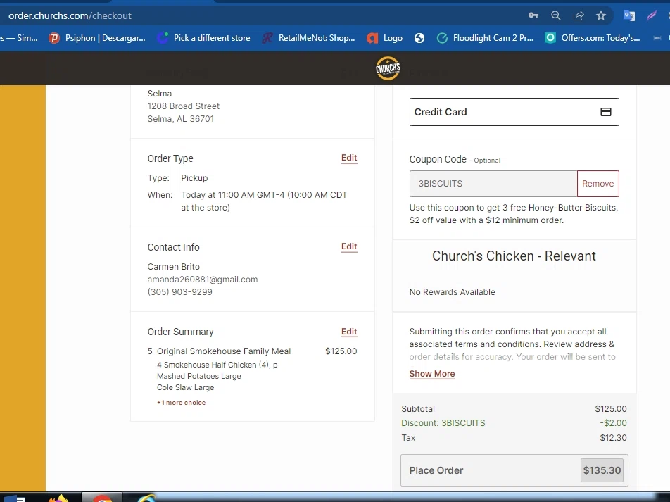 Church's Texas Chicken Promo Codes - $22 Off Jan 2025