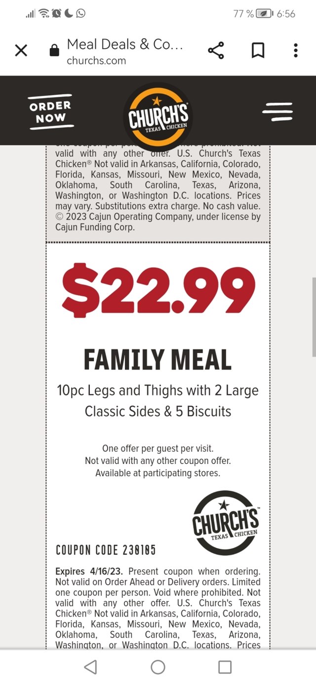 Church's Texas Chicken Promo Code (3 Verified) - 20% Off Sep 2025